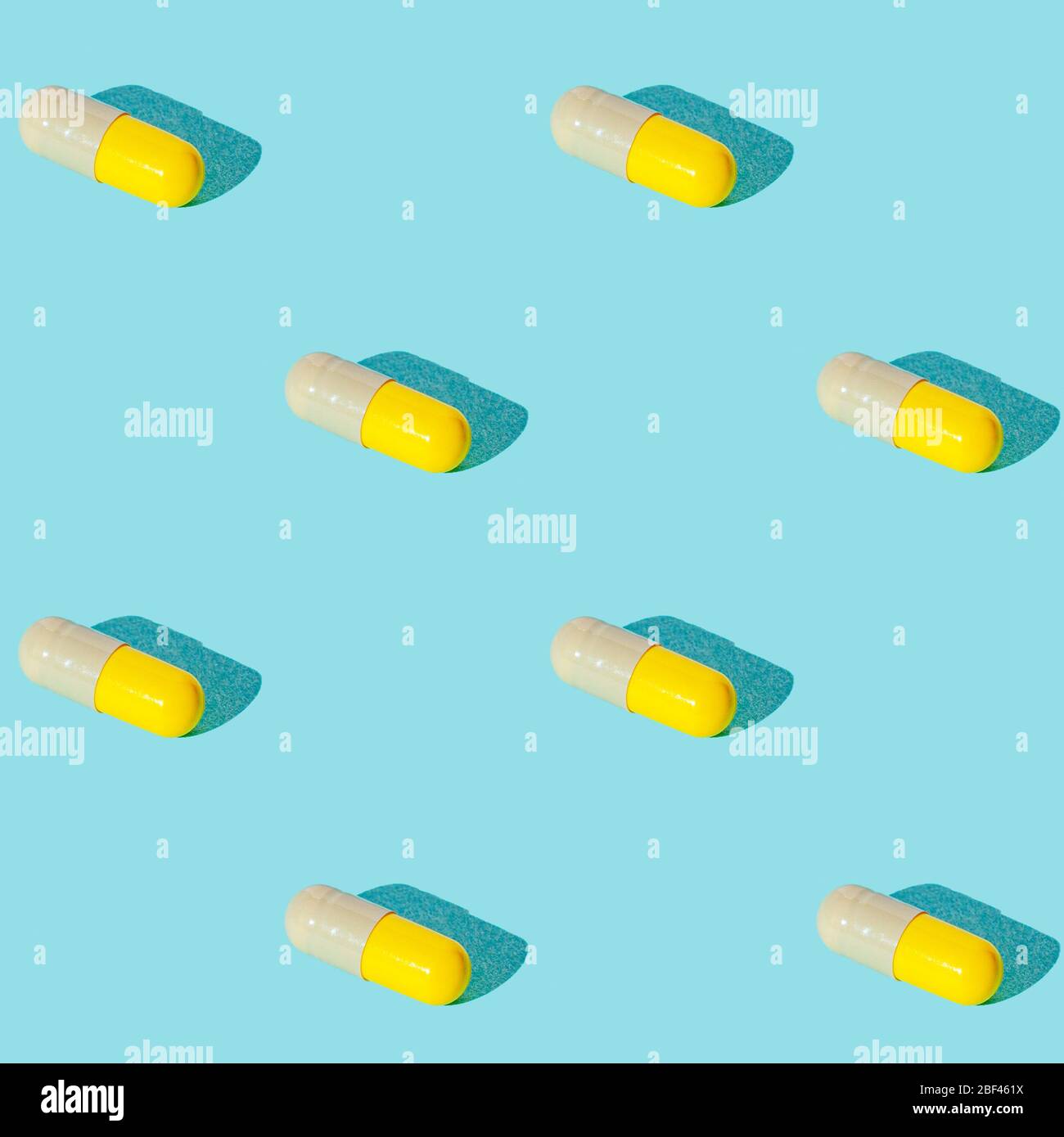 Seamless texture pattern. Pills in capsule on a green background. Set ...