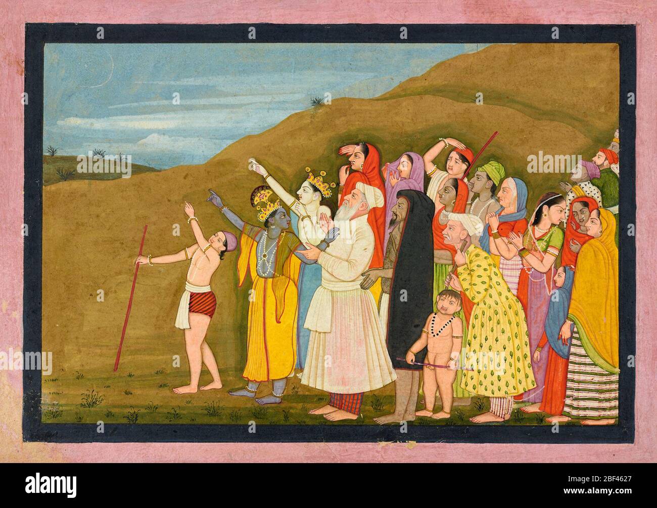 Krishna and his family admire a solar eclipse perhaps a page from the ...