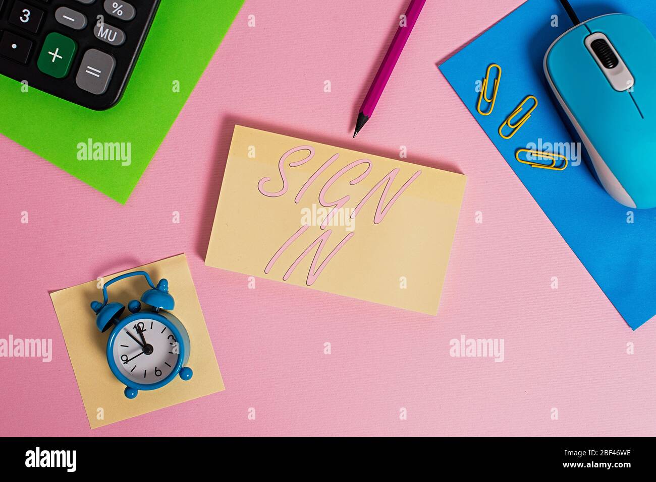 Text sign showing Sign In. Business photo text to write your name on a ...