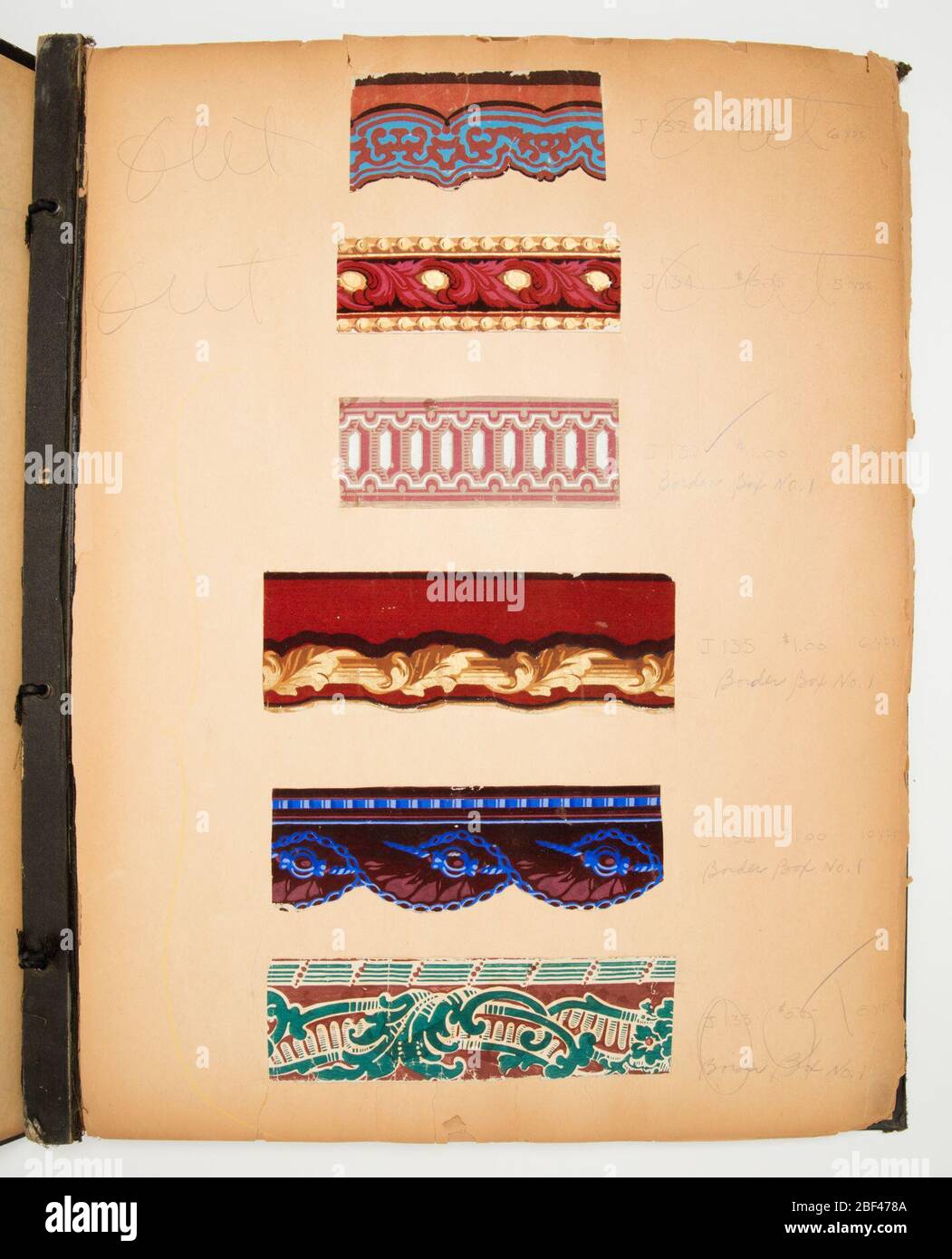 Scrapbook. Scrapbook containing 98 samples of paper, including 96 ...