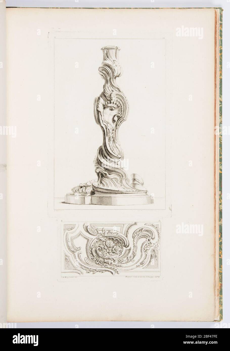 Design for a Candlestick plate 74 from Oeuvres de JusteAurle ...