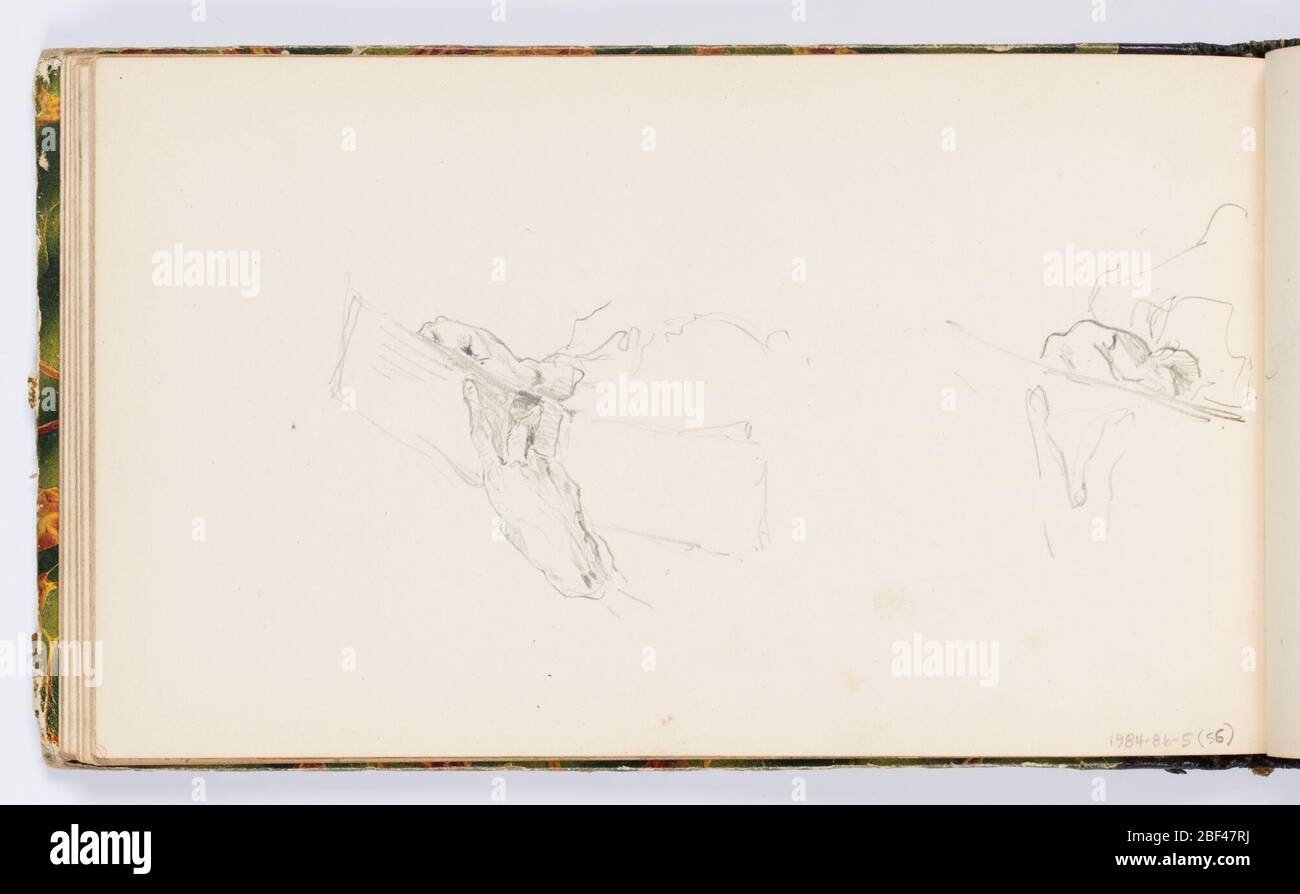 Sketchbook Page Hands Holding a Sketchbook. Study of hands, with the ...