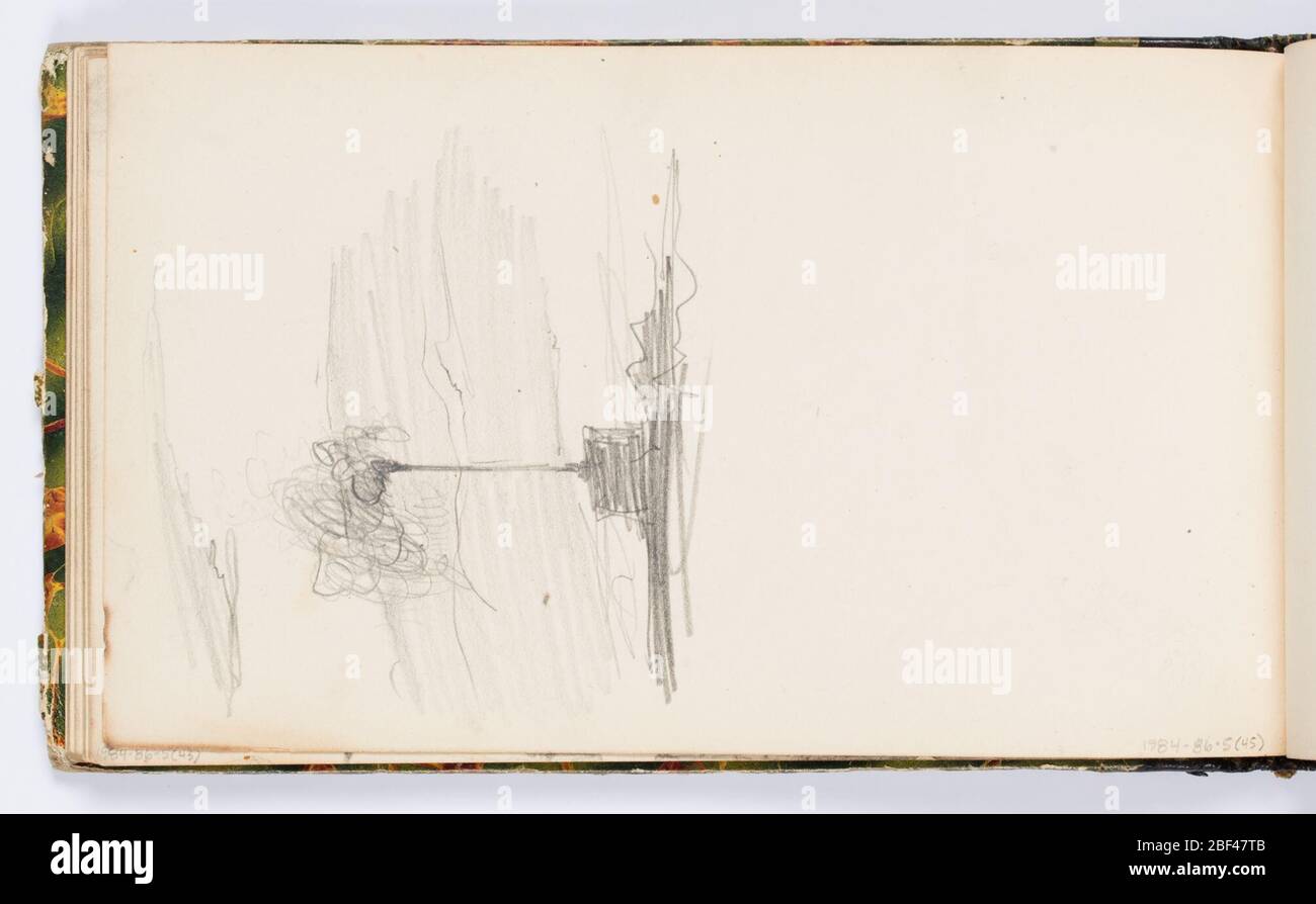 Sketchbook Page. Sketch of form with a square base and column above ...