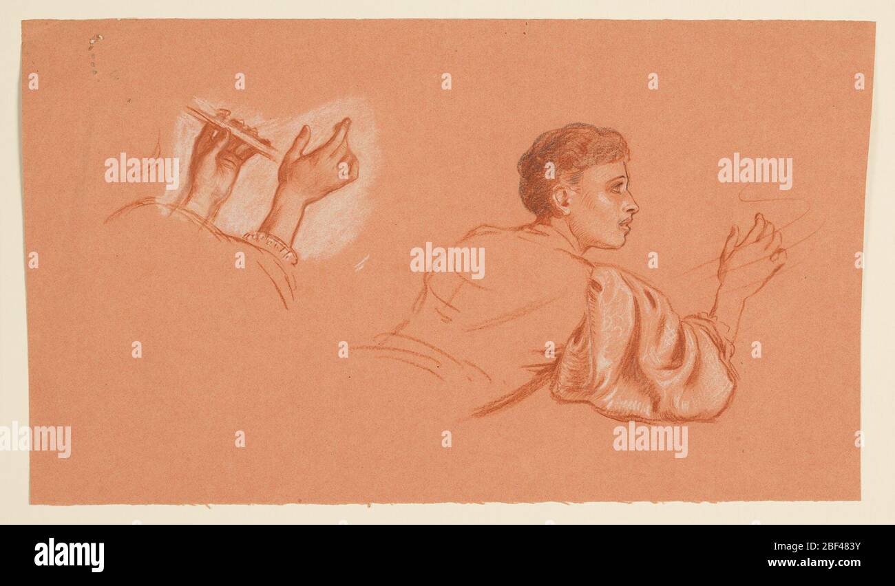 studies of costumed male figures. Horizontal rectangle. Left: study of ...