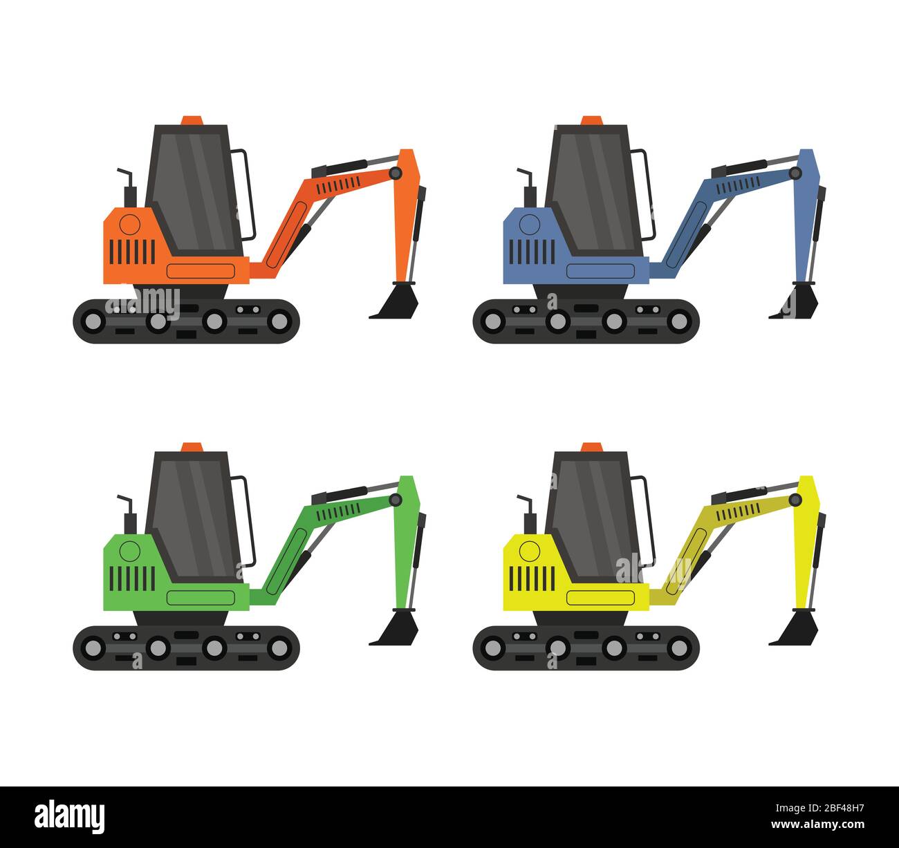 mini excavator icon illustrated in vector on white background Stock ...