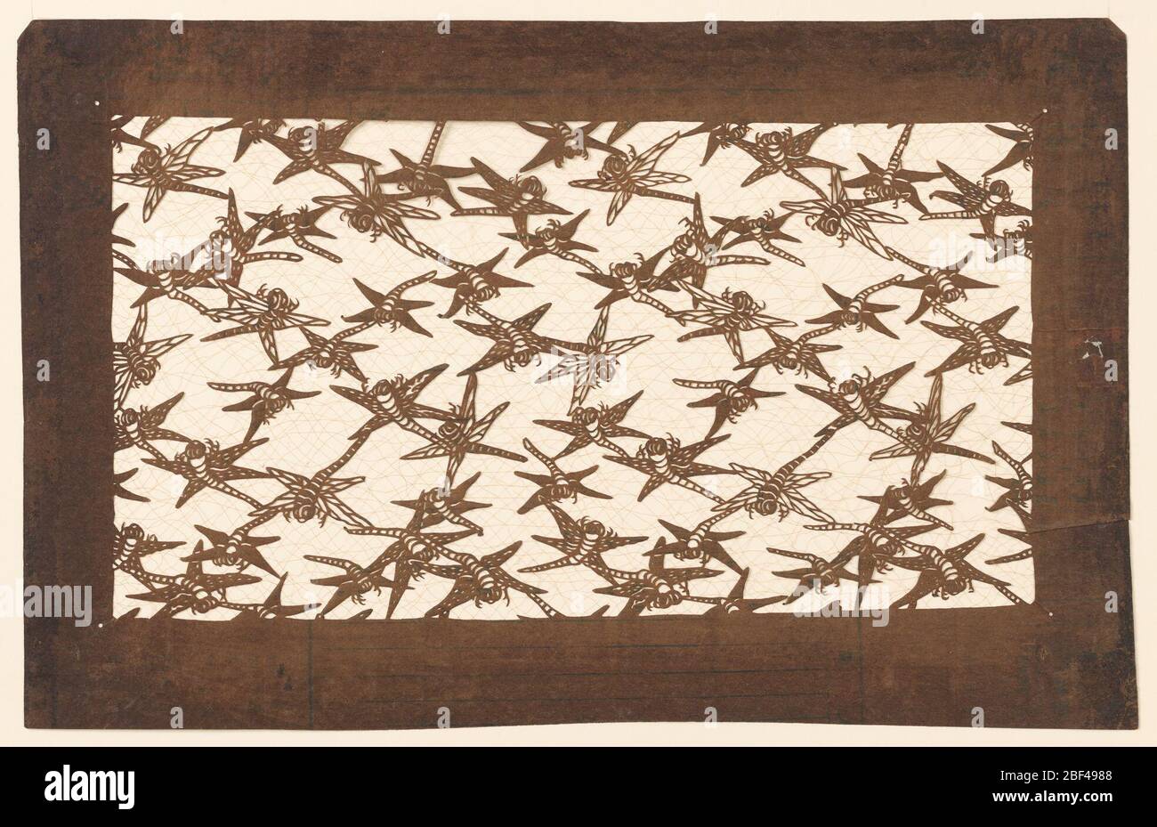 Dragonflies. Motif of dragonflies as a repeated pattern are flying in ...