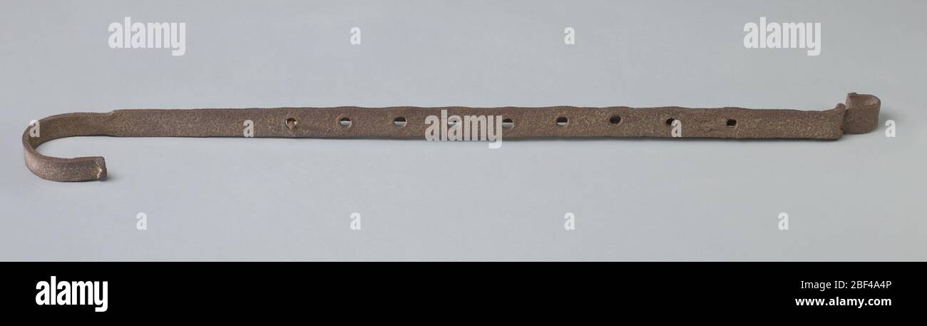 Iron cooking pot hook from the Brock Plantation. A wrought iron cooking ...