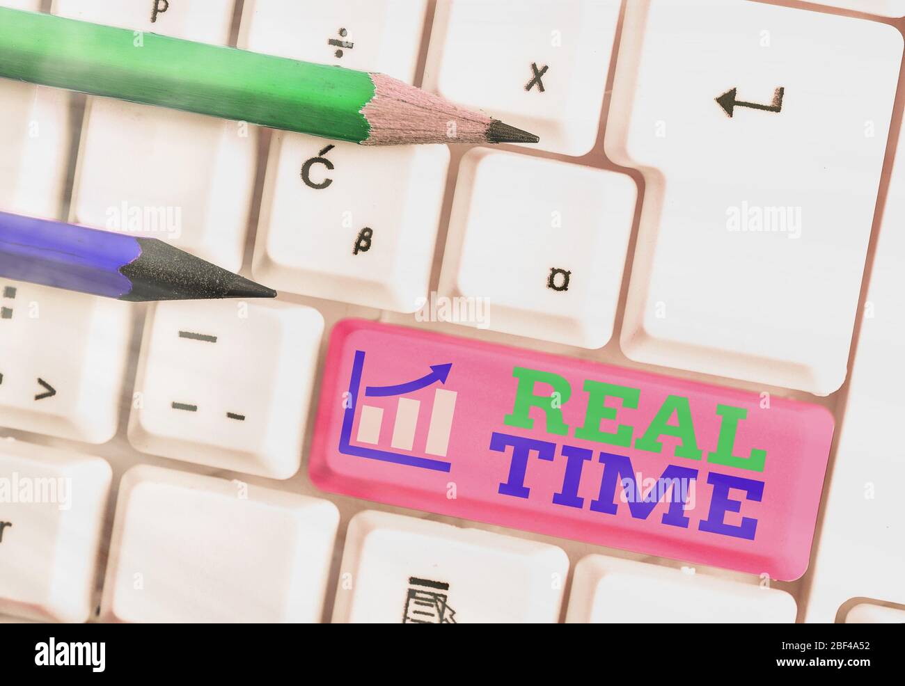 Conceptual hand writing showing Real Time. Concept meaning the actual ...