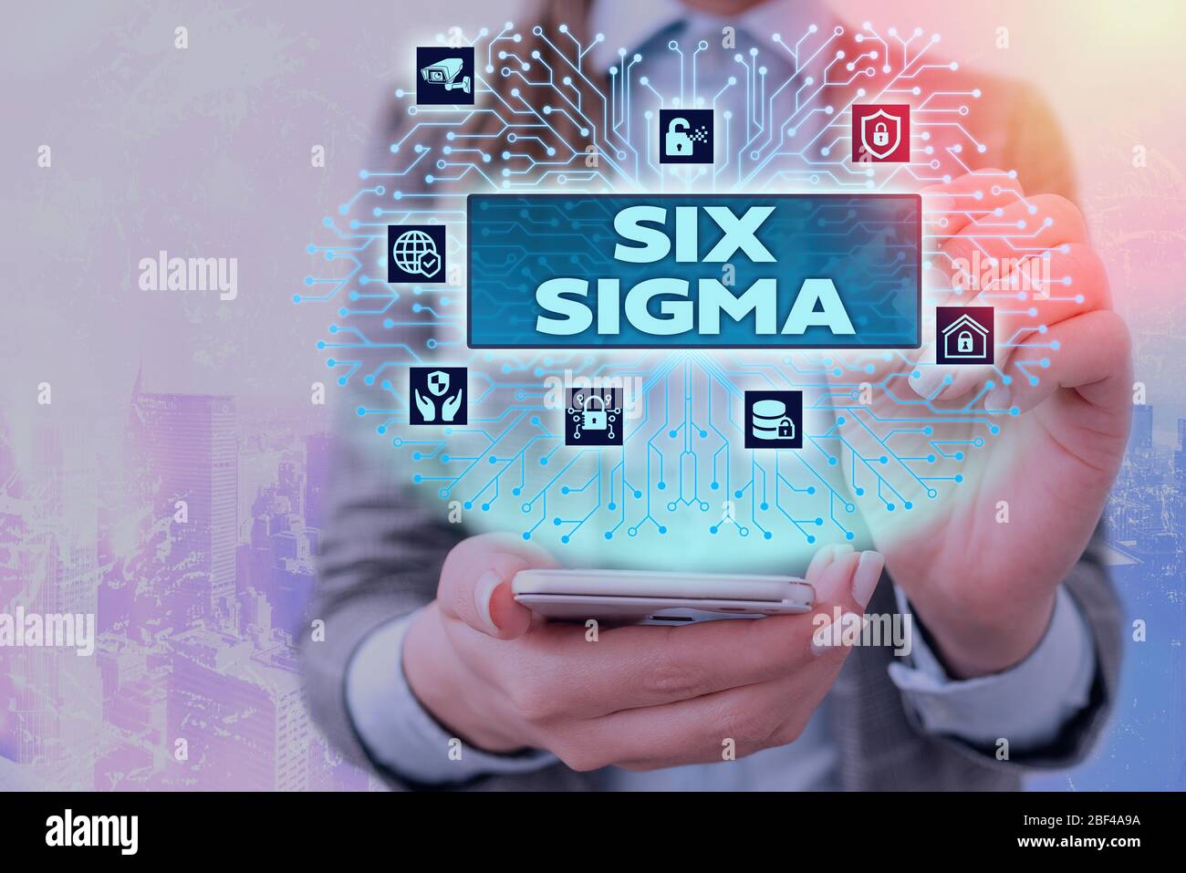 Conceptual hand writing showing Six Sigma. Concept meaning set of ...