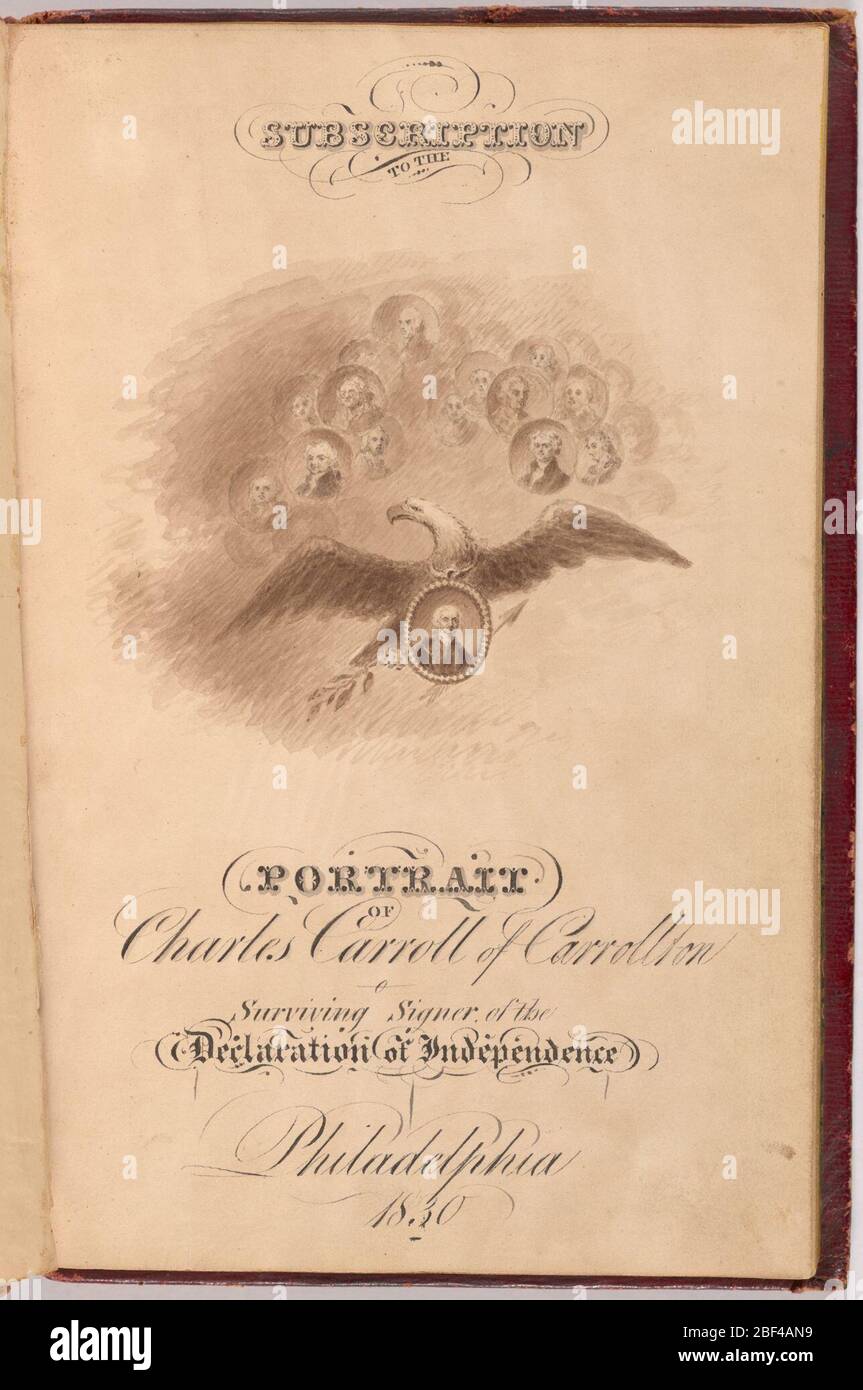 Subscription book for portrait of Charles Carroll Stock Photo - Alamy