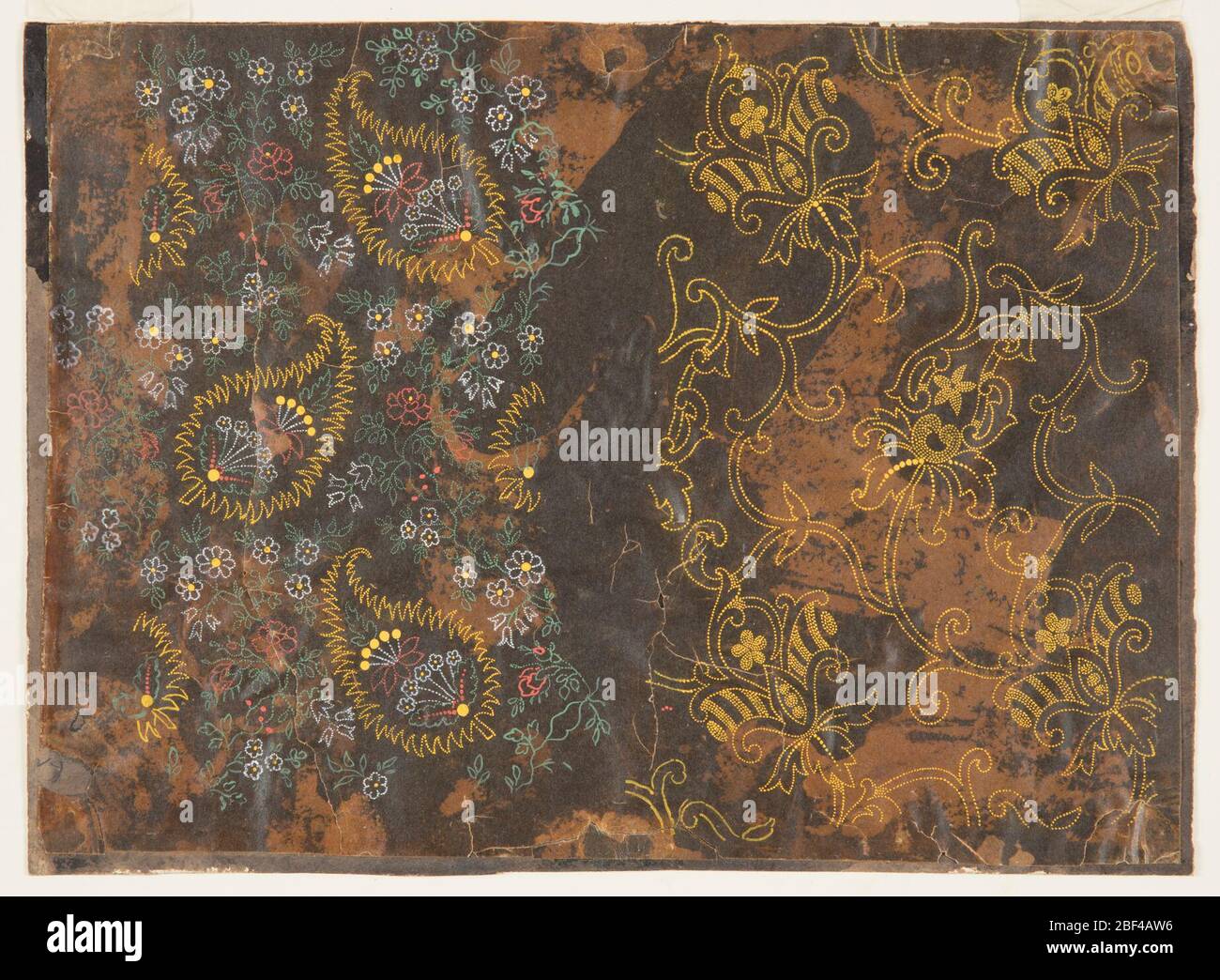 Two Designs for Woven Shawls. Two designs for woven shawls. At left, a ...