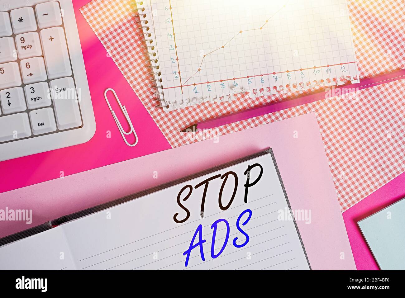 Conceptual hand writing showing Stop Ads. Concept meaning program that ...