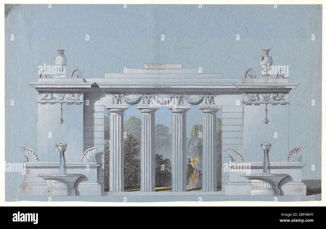 Design for a Park Colonnade. Architectural design for a park colonnade ...