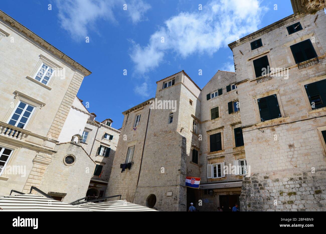 Beautiful old buildings in the old town of Dubrovnik, Croatia Stock ...
