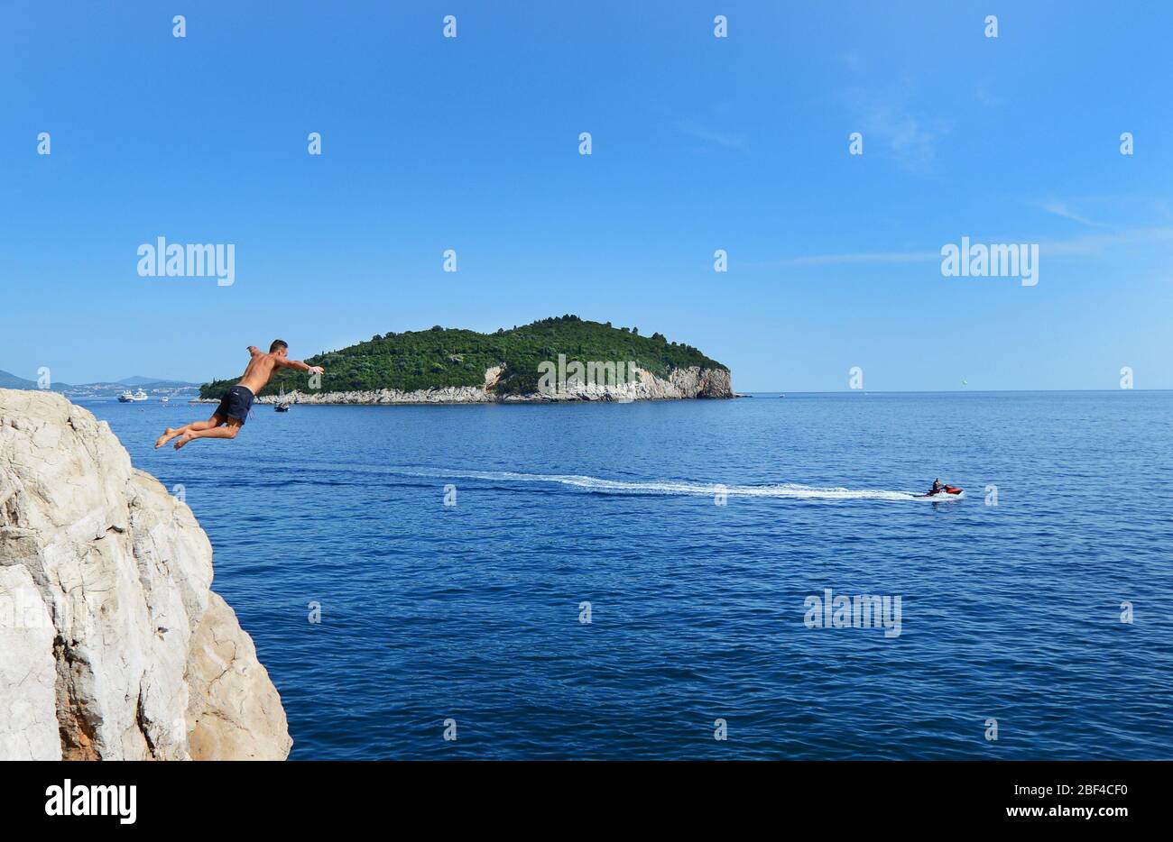 The Jump - Jumping into the Adriatic sea from the cliffs below the ...