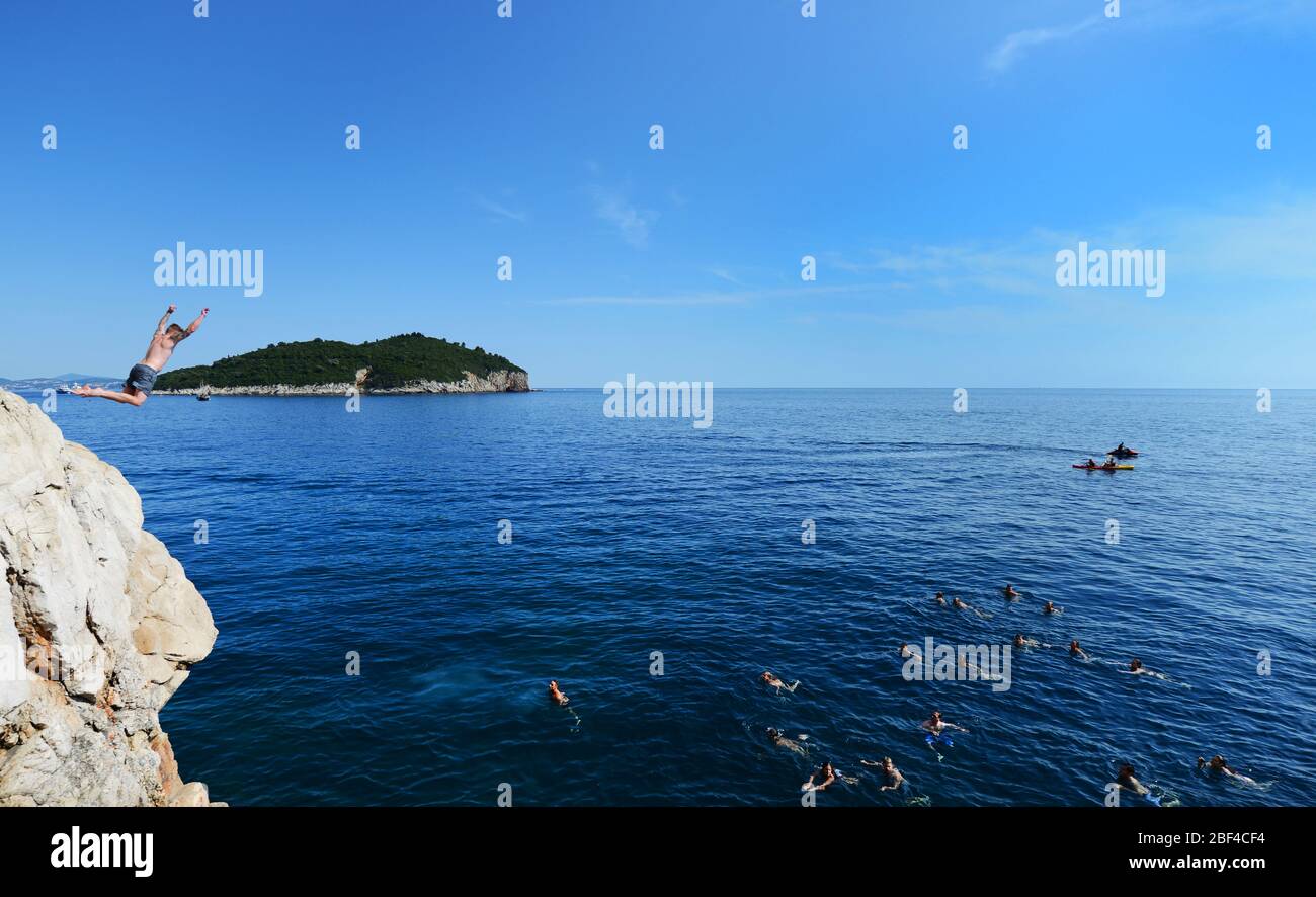 Cliff jumping at lokrum hi-res stock photography and images - Alamy