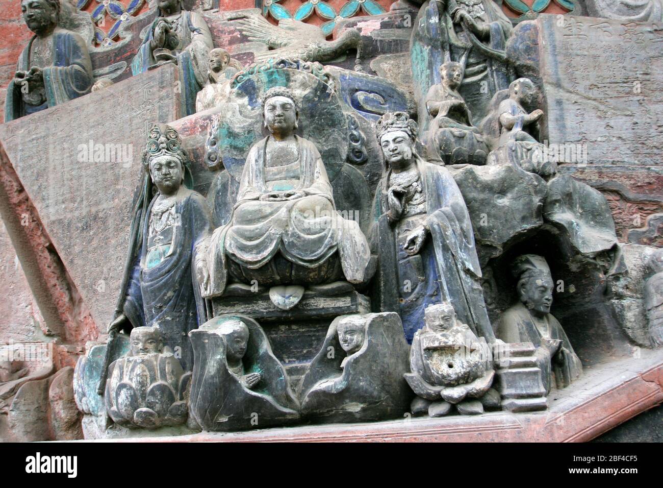 The Baodingshan Cliff of Dazu Stone Carvings in Chongqing the western ...