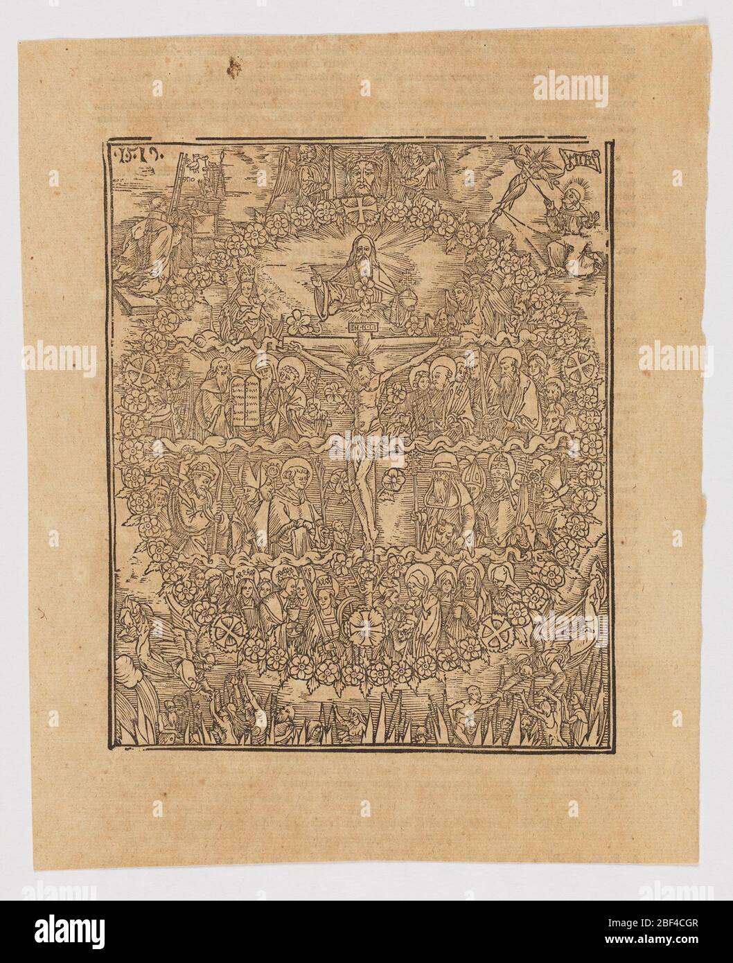The Great Rosary. A densely populated image, at the center of which is ...