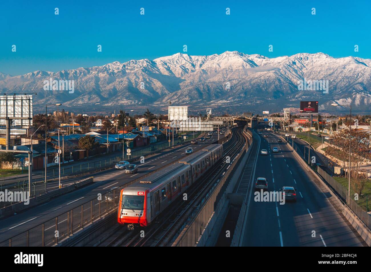 SANTIAGO, CHILE - JULY 2017: A Metro de Santiago train in Line 4A Stock ...