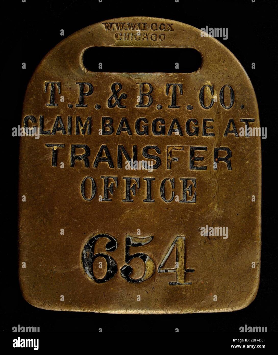 TP B T Co Owney tag. Owney received this baggage check token from a ...