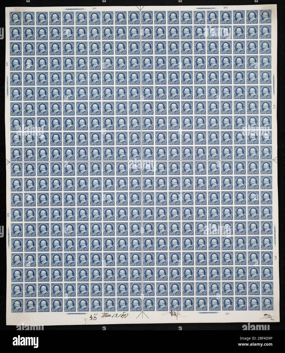 1c Franklin plate proof. Certified plate proofs are the last printed ...