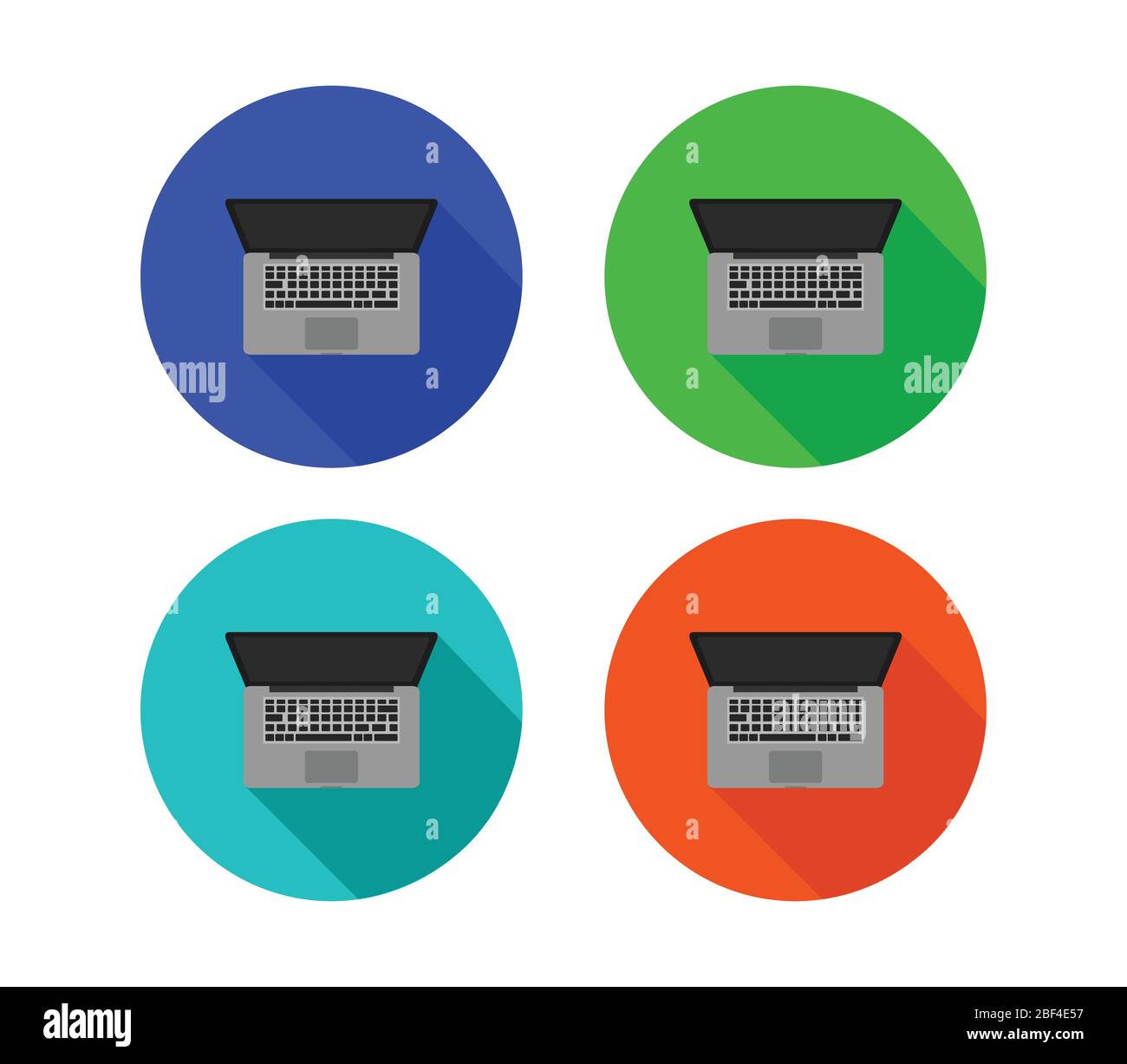 flat design laptop icon illustrated in vector on white background Stock ...