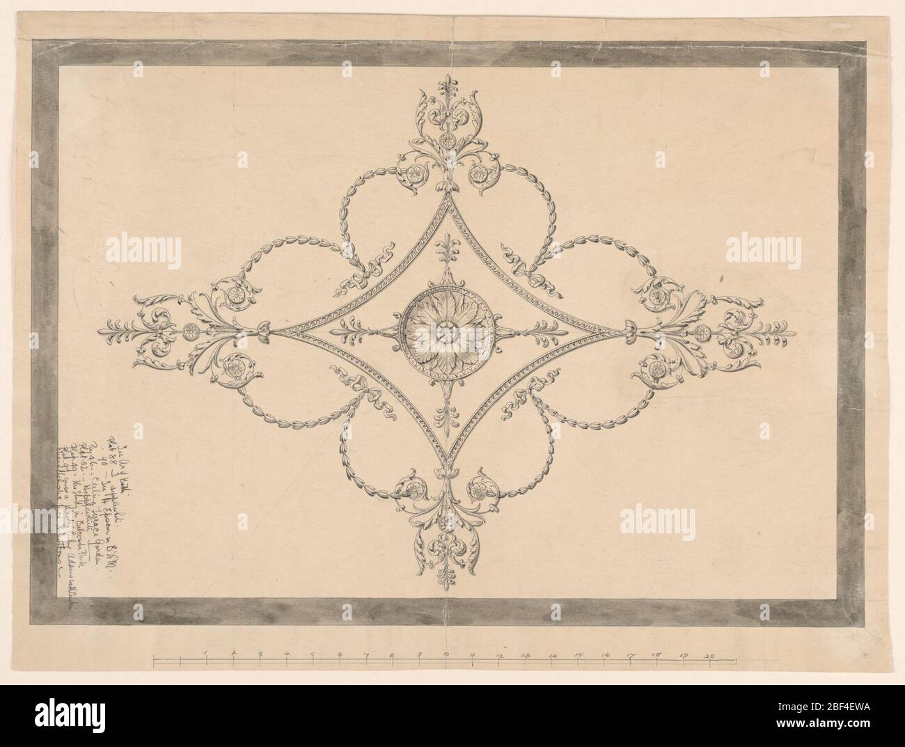 Design for a Plaster Ceiling. Design for an ornamental plaster ceiling ...