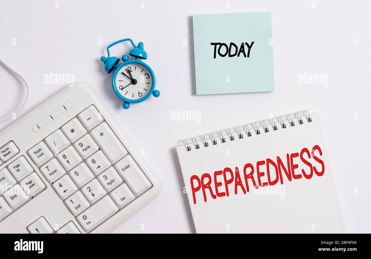 Word writing text Preparedness. Business photo showcasing quality or ...