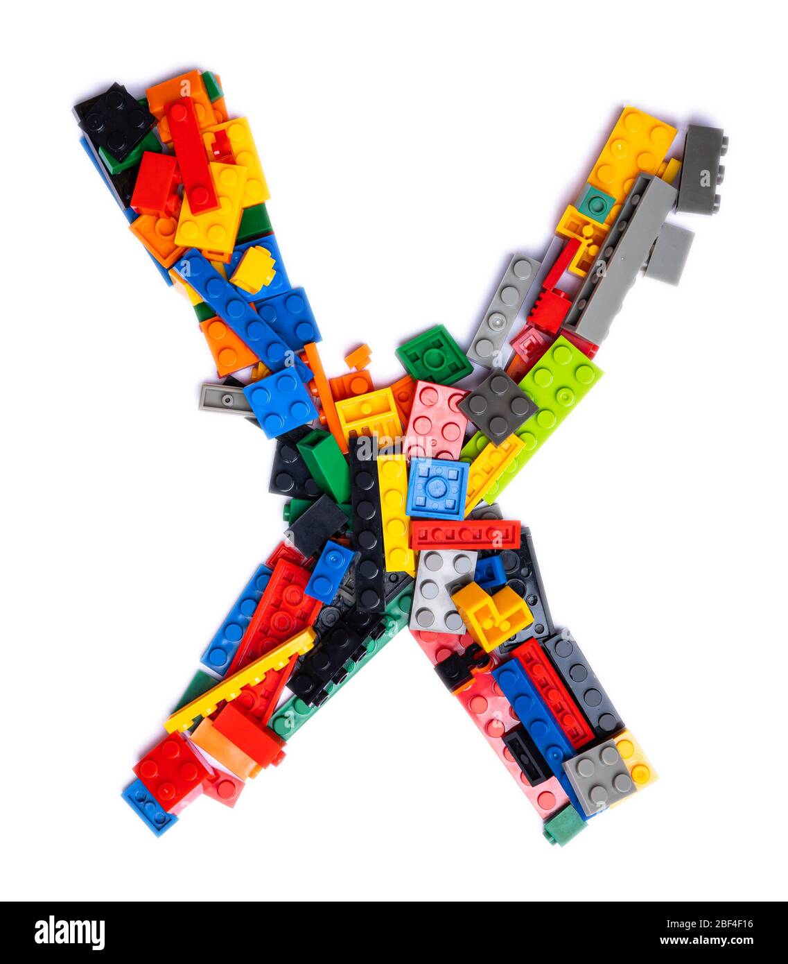 Letter X of the English alphabet from multi-colored children's plastic ...