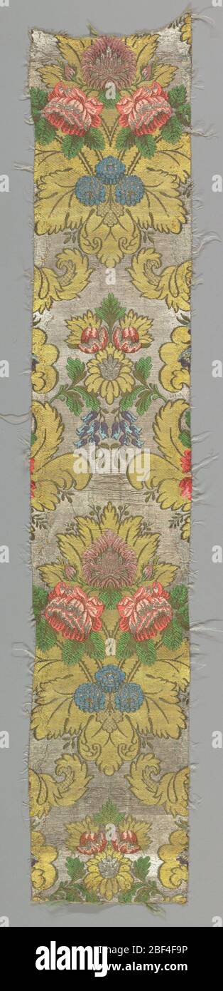 Textile. Part of a chasuble with a design of a central palmette ...