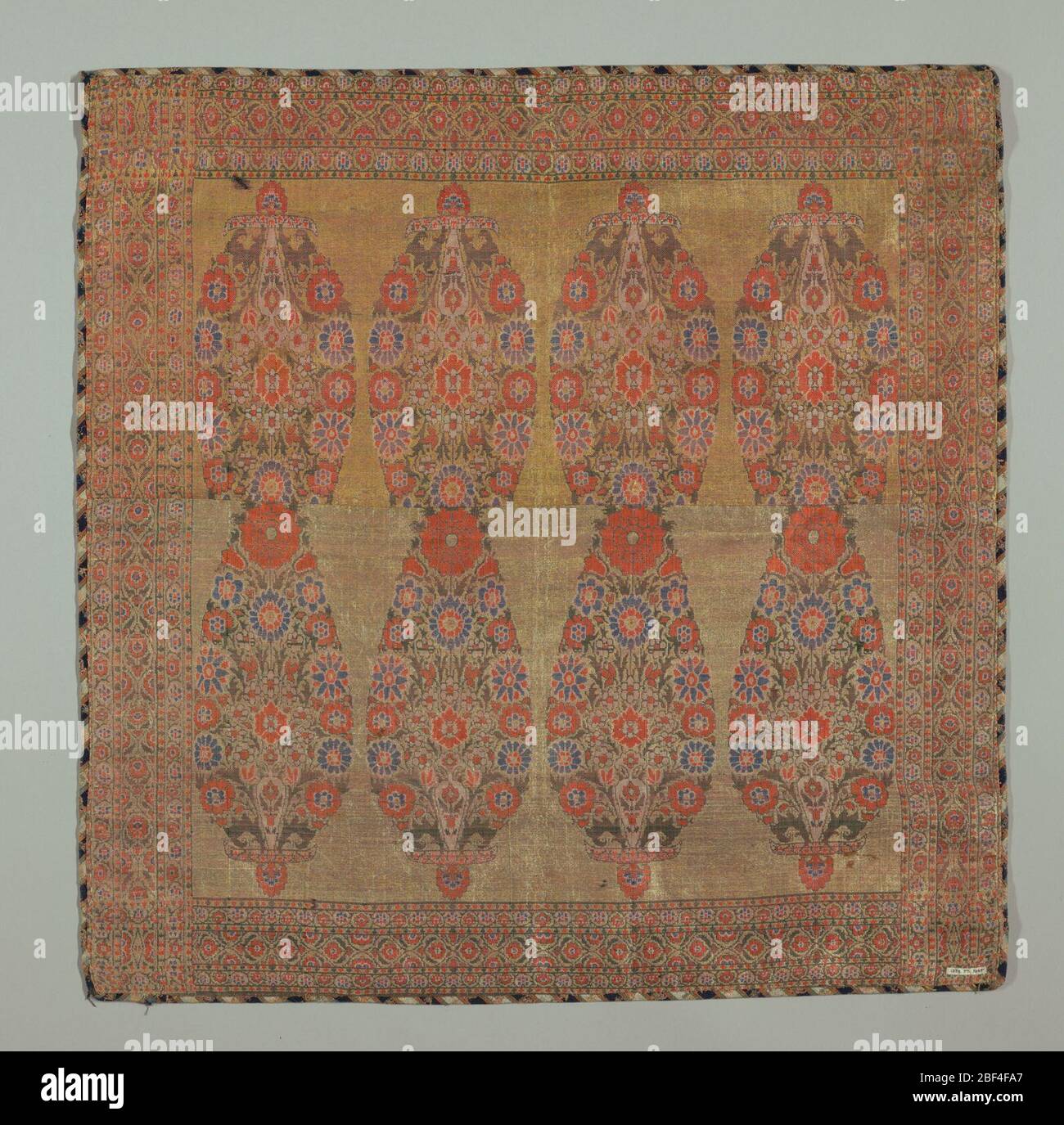 Cover. Square panel composed of two horizontal fragments sewed together ...