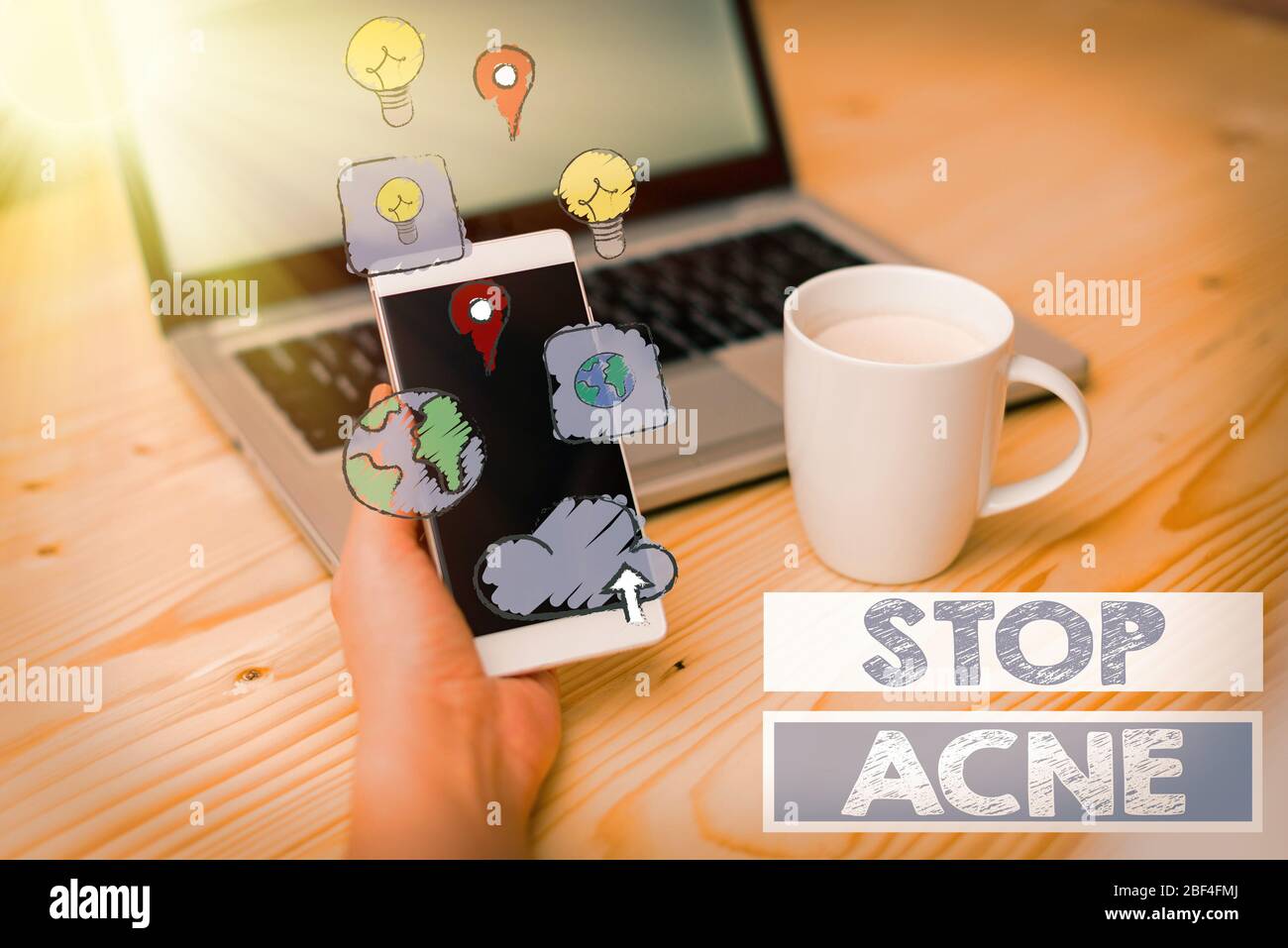 Text sign showing Stop Acne. Business photo text control the occurrence ...
