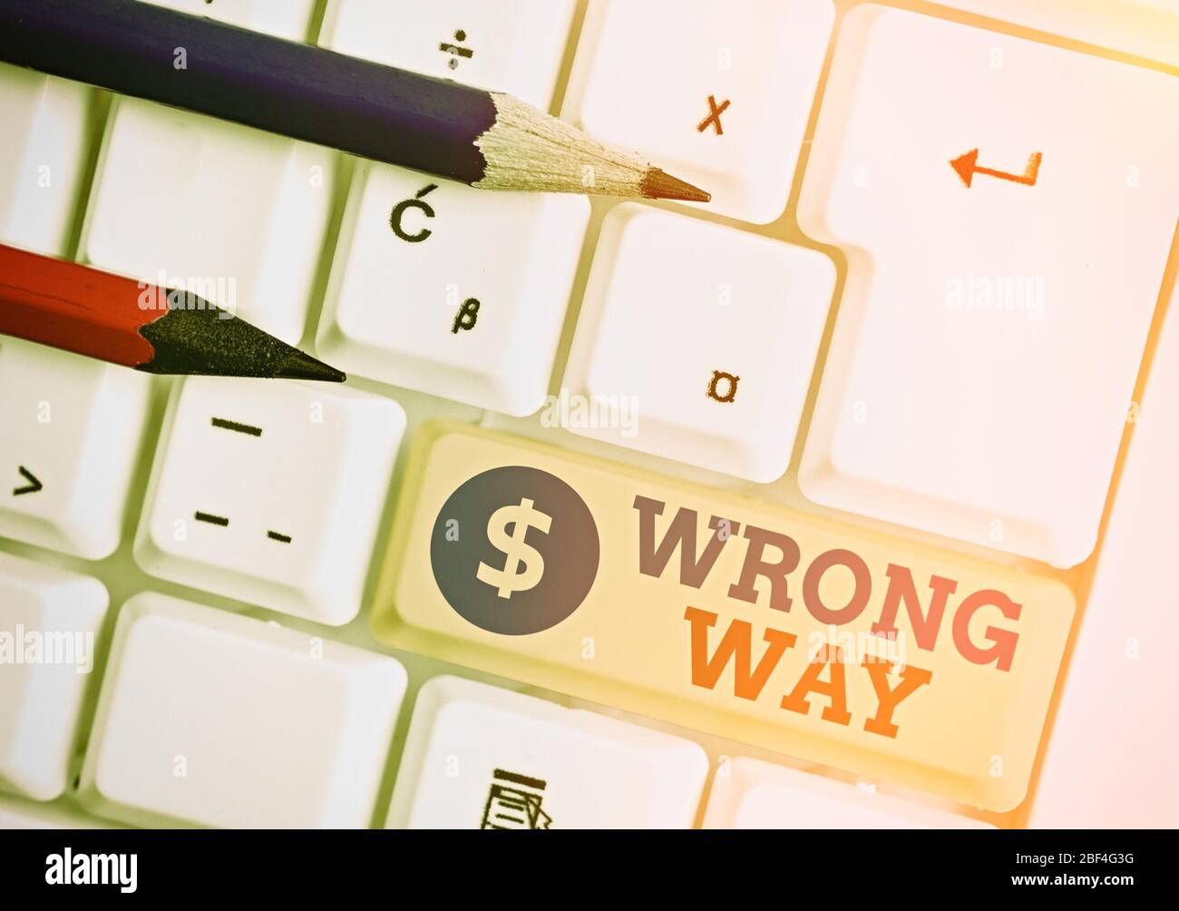 Word writing text Wrong Way. Business photo showcasing taking an ...