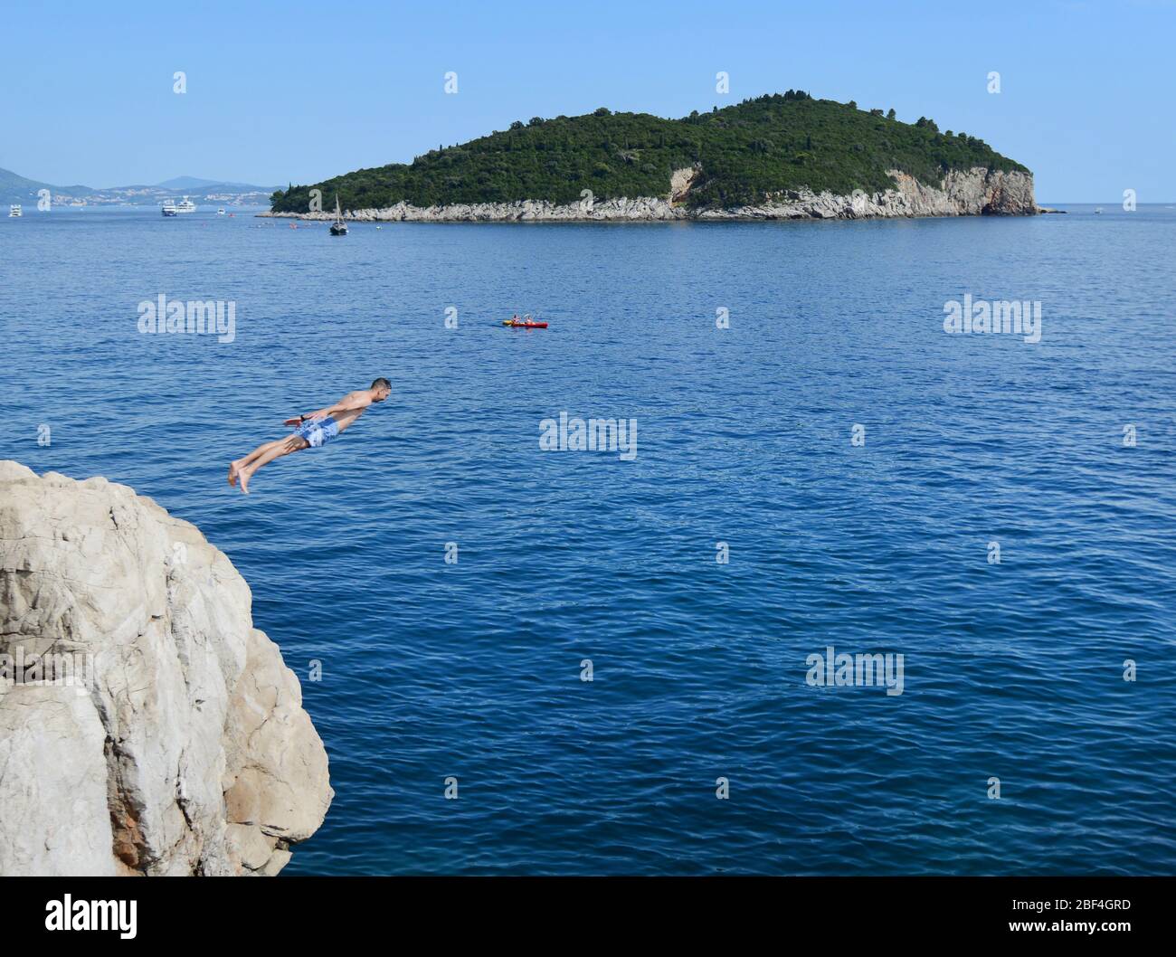 The Jump - Jumping into the Adriatic sea from the cliffs below the ...