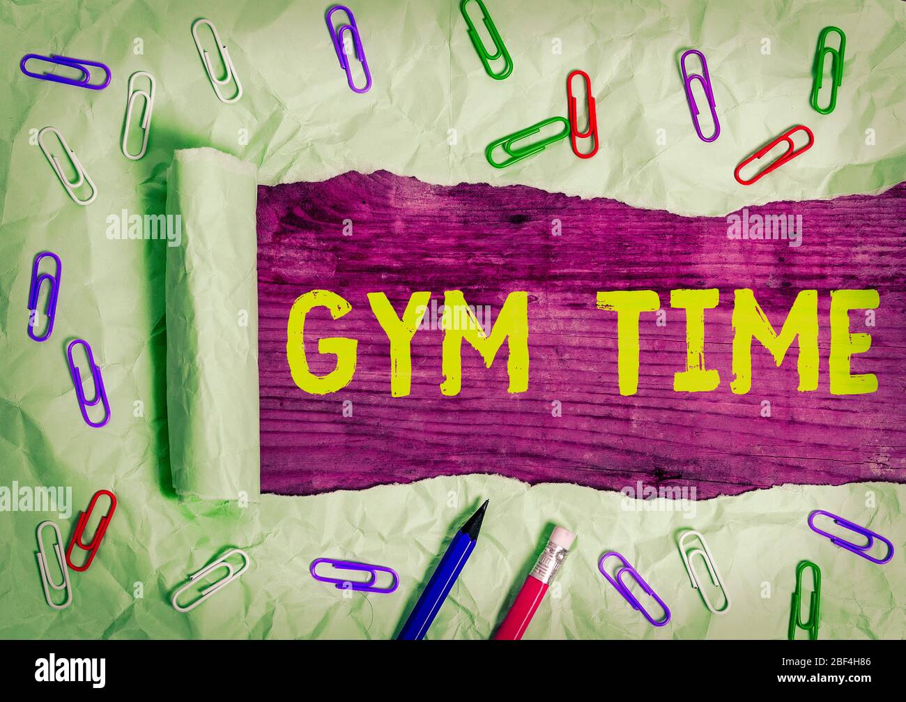 Text sign showing Gym Time. Business photo text a motivation to start ...