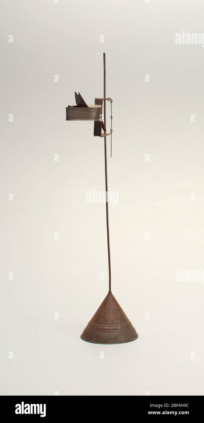 Lamp. tallow, oil lamp on ajustable shaft Stock Photo - Alamy