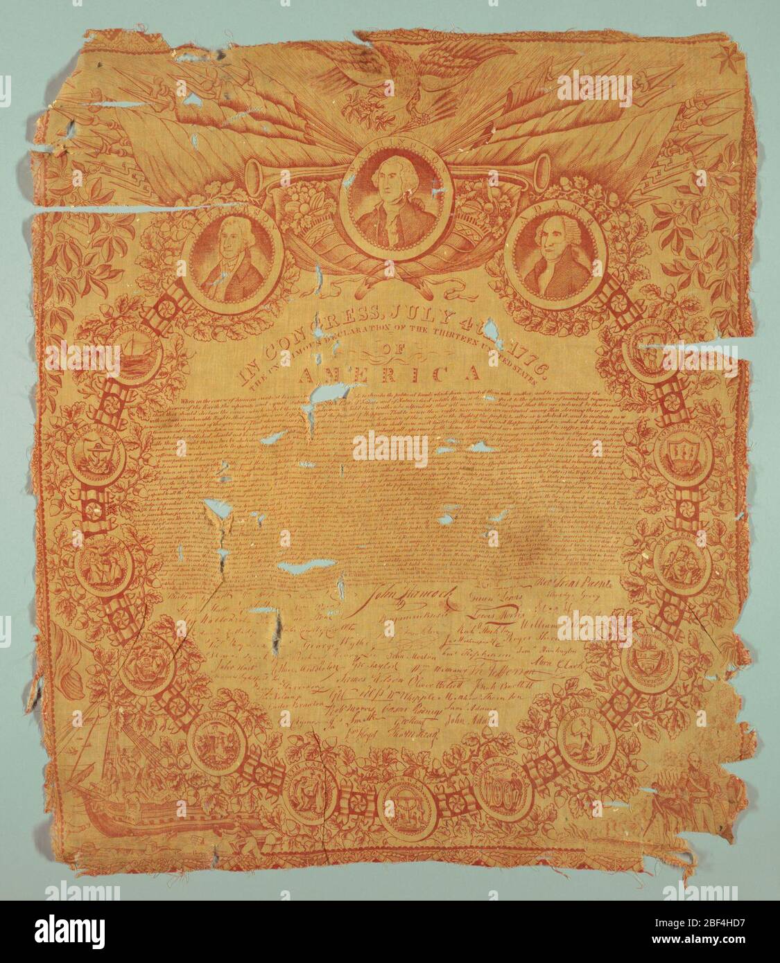 Textile. Commemorative textile, likely marking the half-century mark of ...