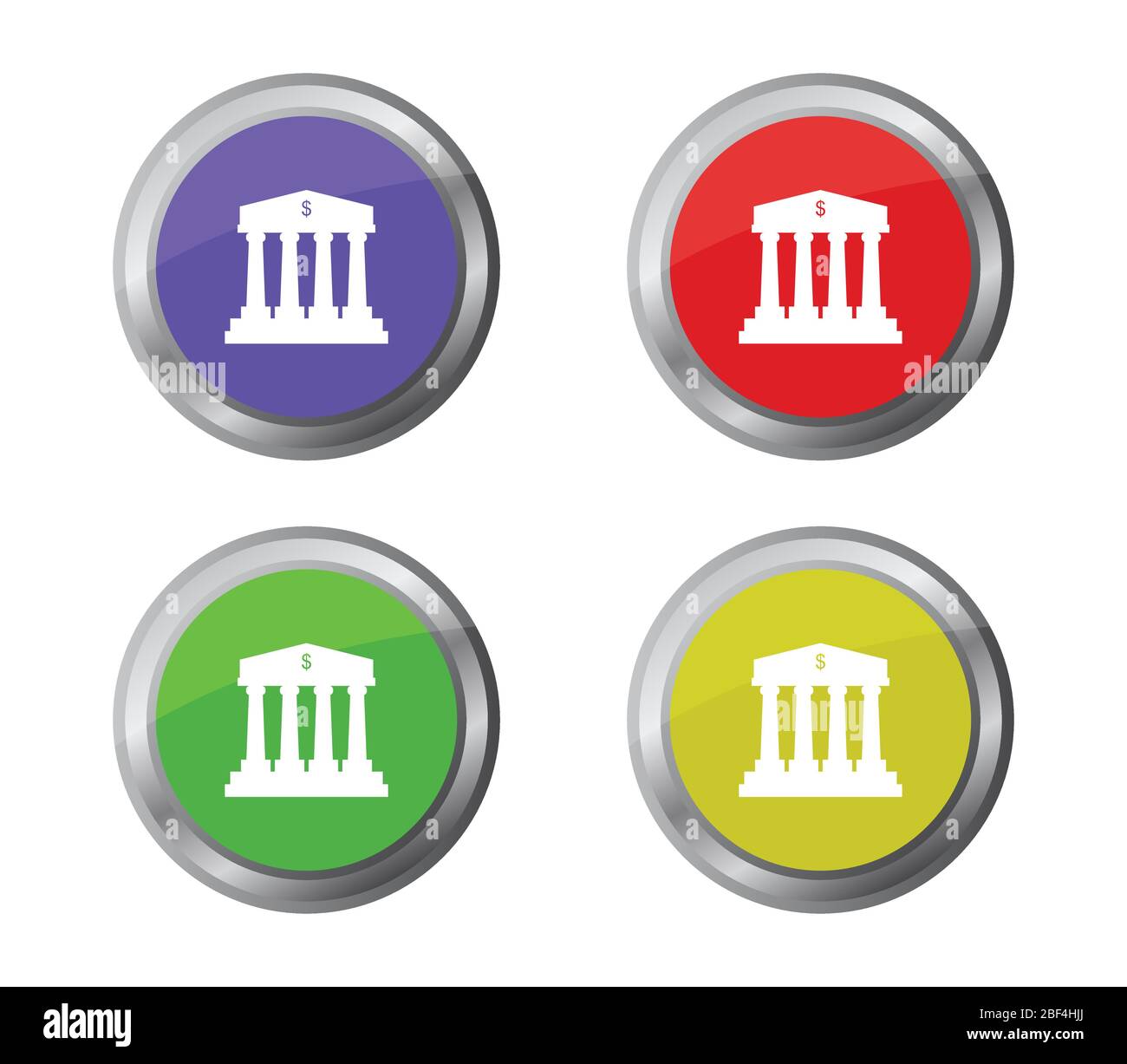 bank button icon illustrated in vector on white background Stock Vector ...