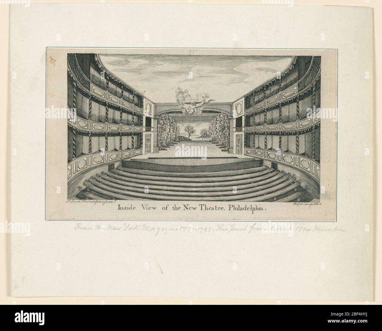 Interior View New Theater Philadelphia. Horizontal rectangle. View of ...