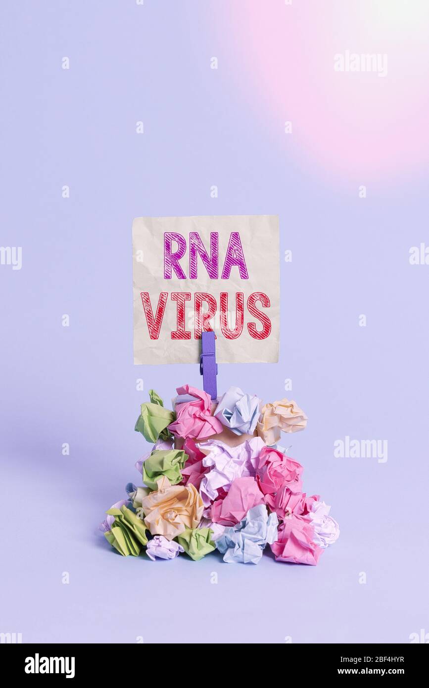 Text sign showing Rna Virus. Business photo text a virus genetic ...