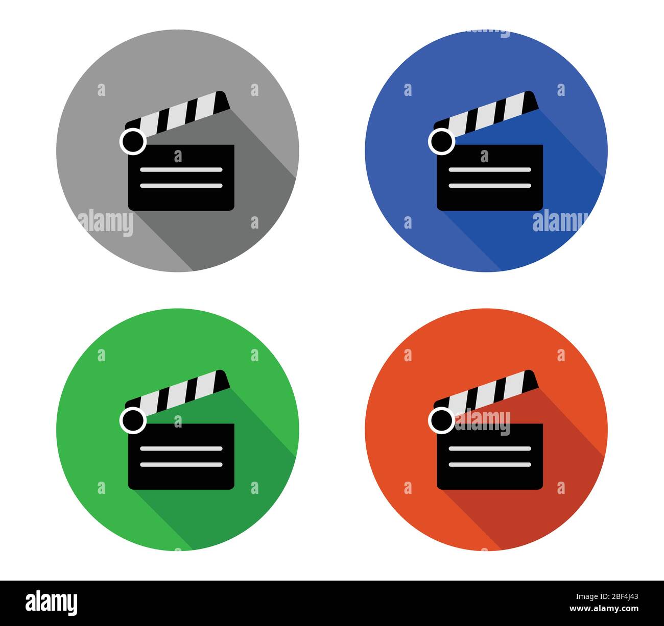 clapperboard icon illustrated in vector on white background Stock ...