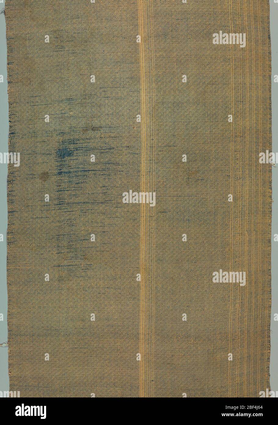 Textile. Diamond grid in blue and tan Stock Photo - Alamy