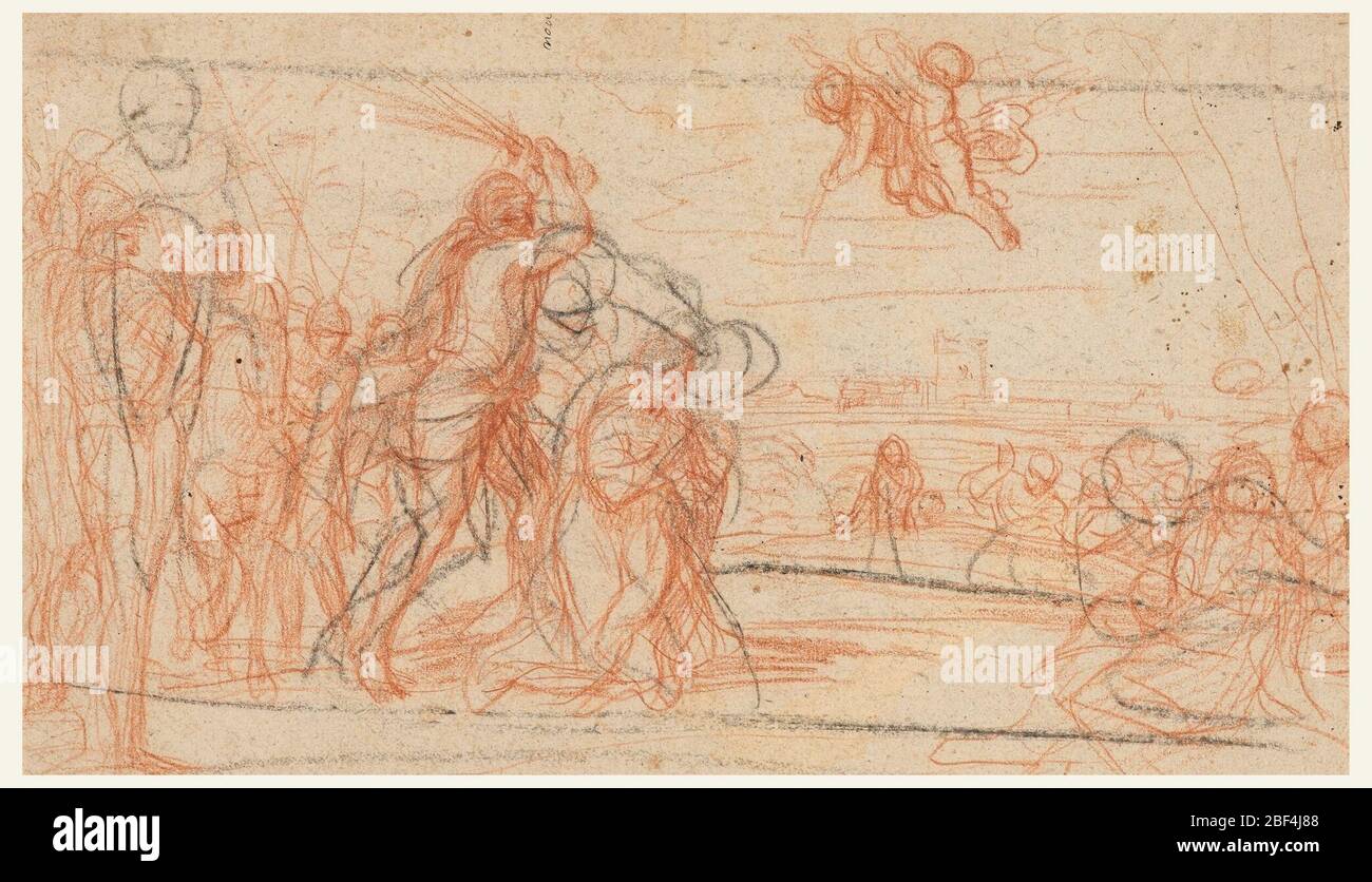 Martyrdom of a Saint. Recto depicts the martyrdom of a saint. Figures ...