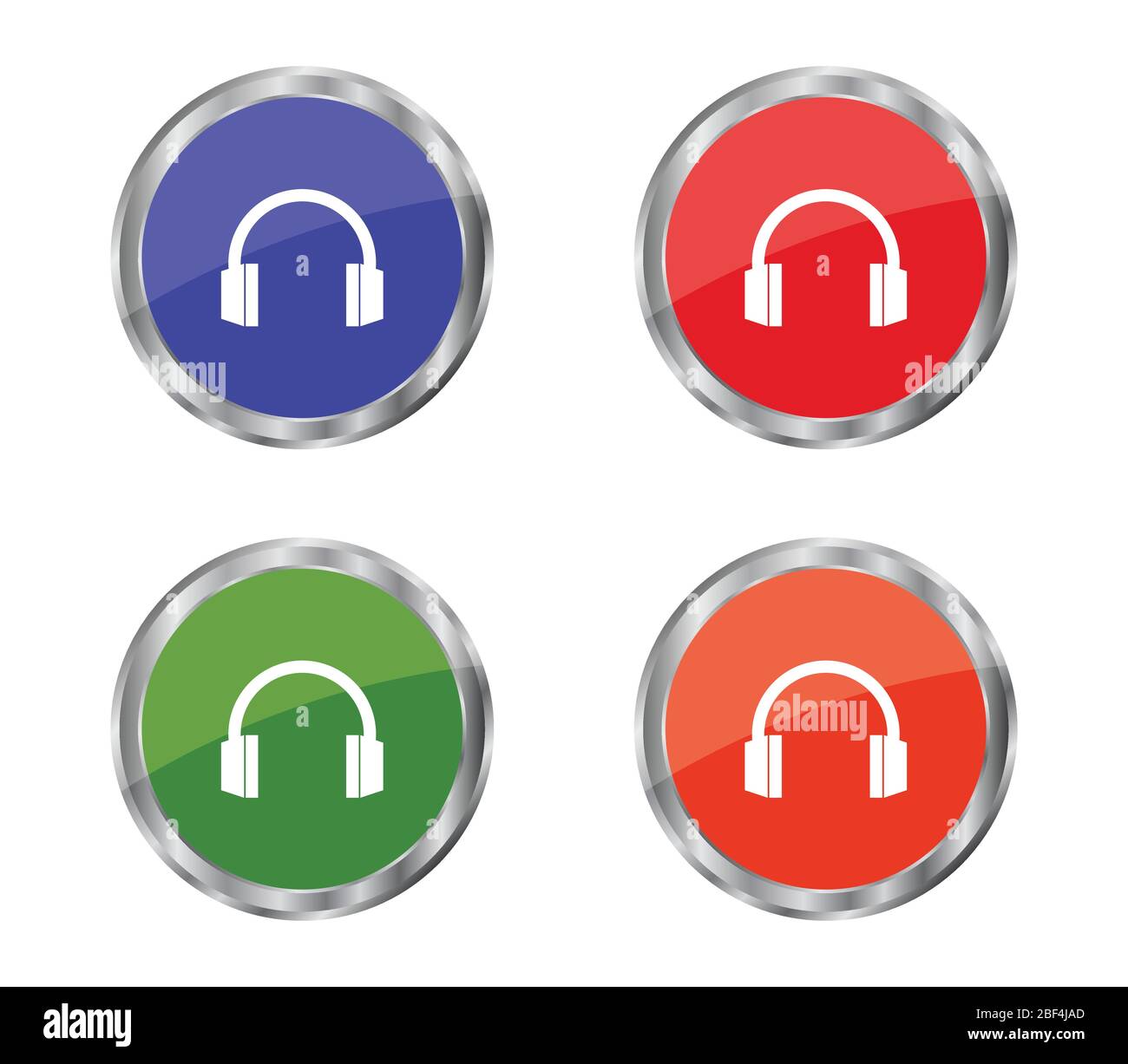 headphone button icon illustrated in vector on white background Stock ...