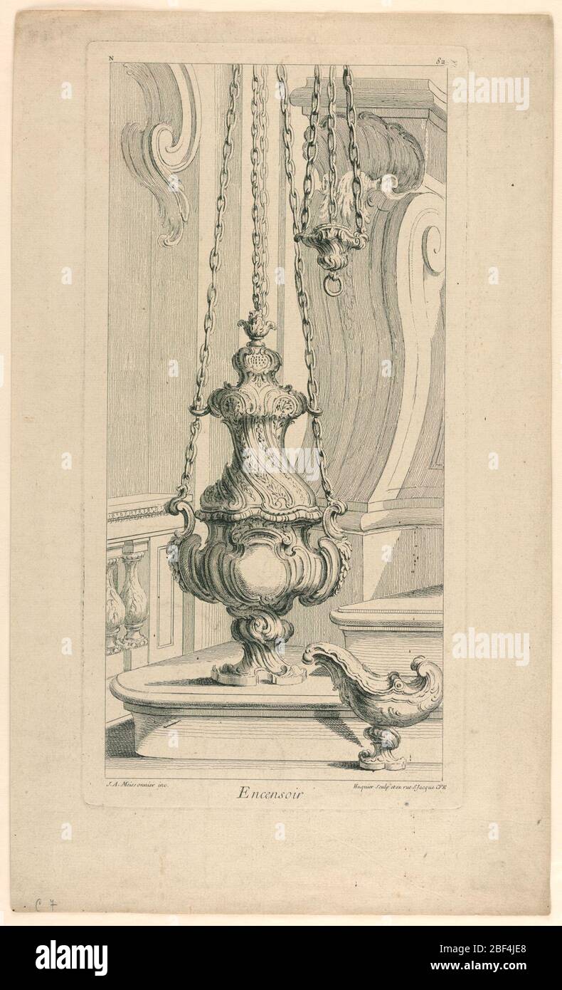 Encensoir. Incensor. N. 82; in lower left: J. A. Meissonnier inv.; in ...