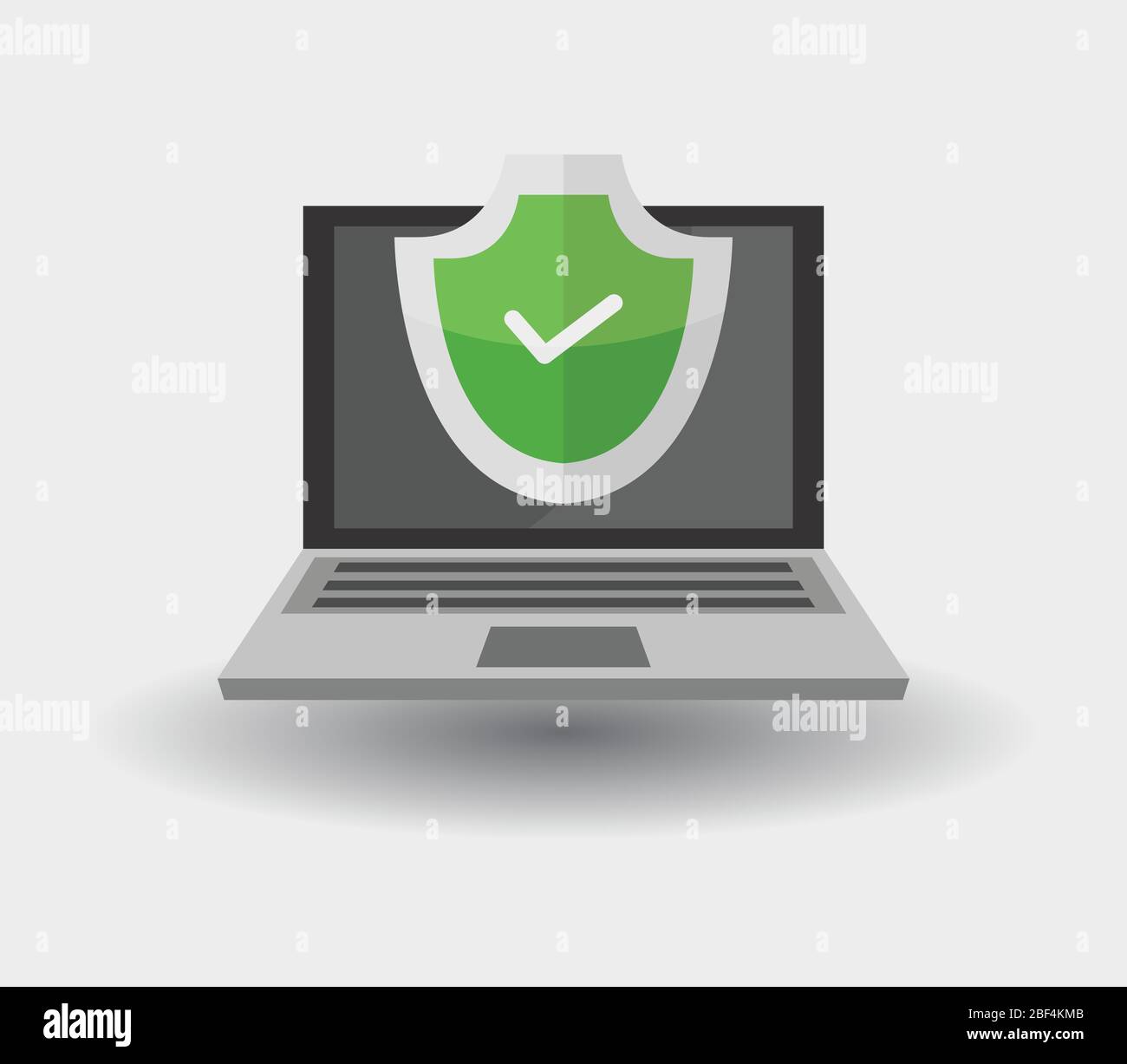 secure laptop icon illustrated in vector on white background Stock ...