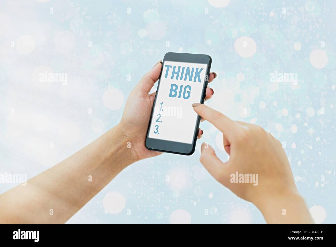 Writing note showing Think Big. Business concept for To plan for ...