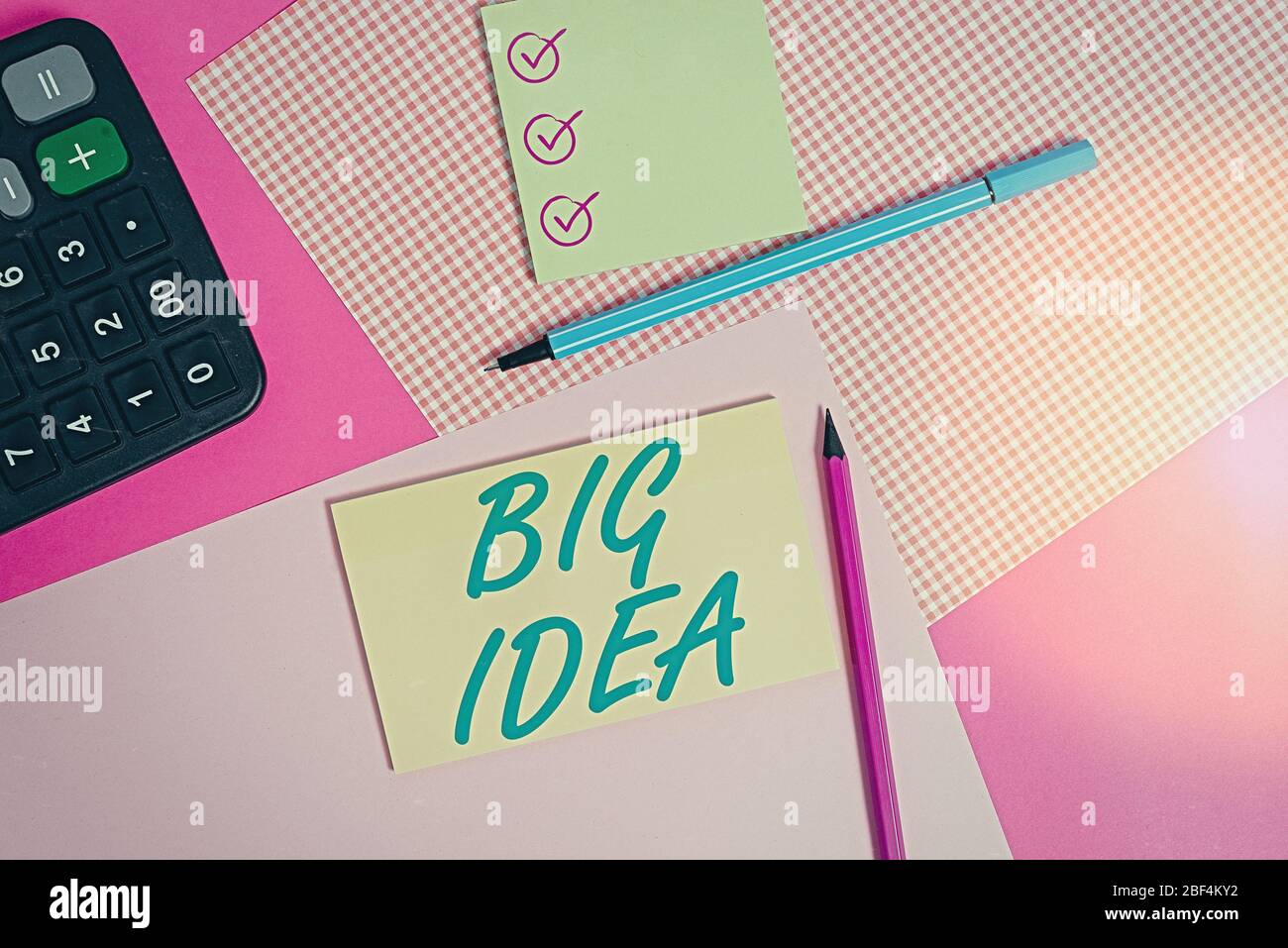 Word writing text Big Idea. Business photo showcasing Having great ...