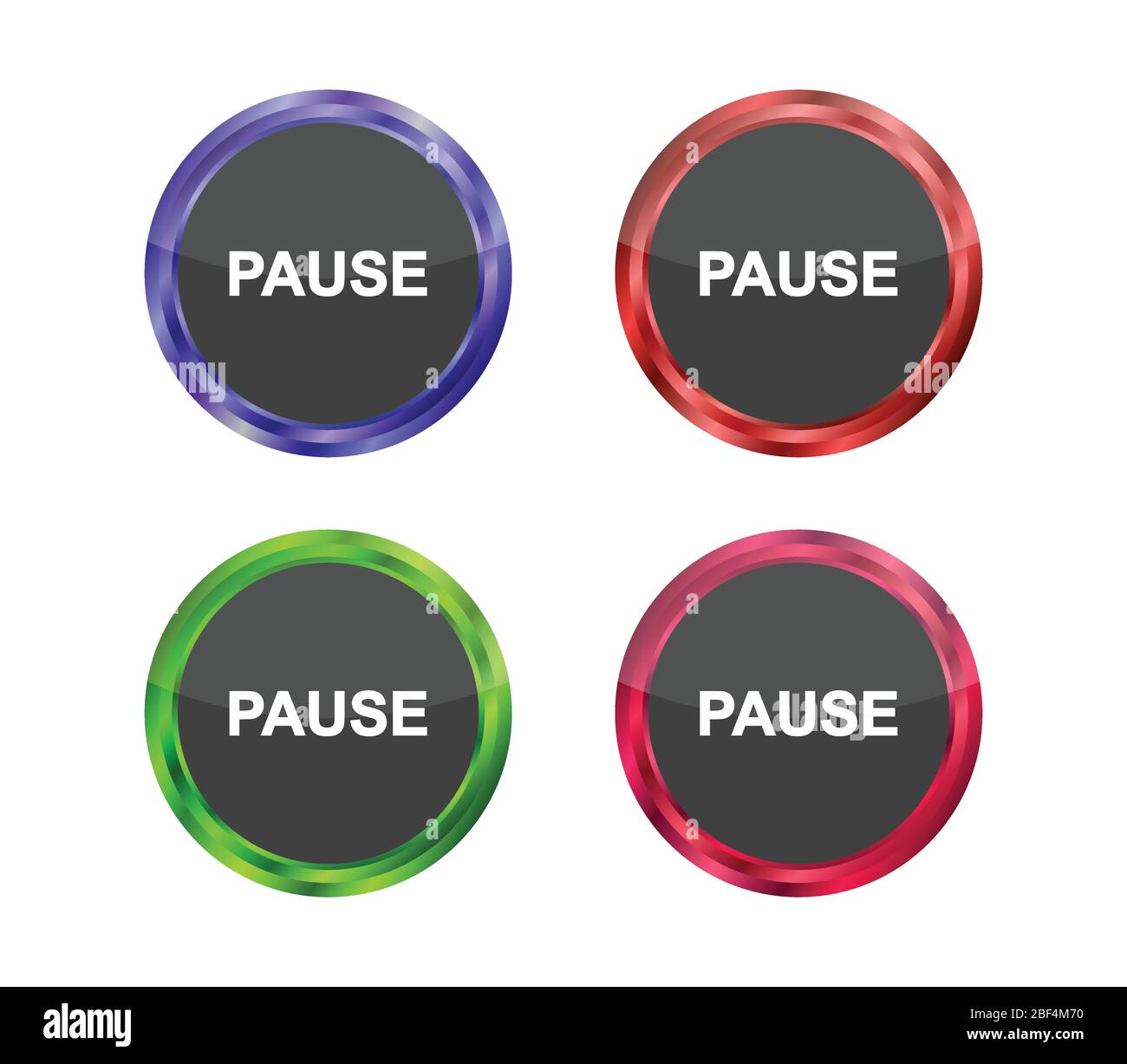 pause button icon illustrated in vector on white background Stock ...