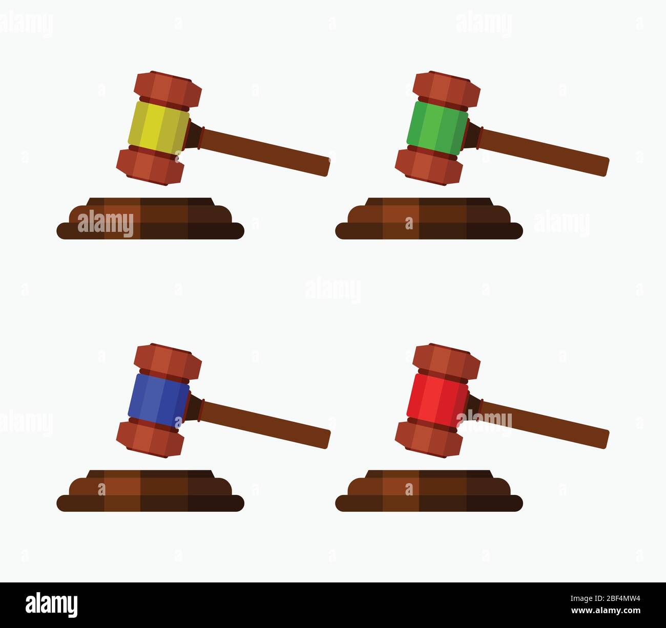 judge hammer icon illustrated in vector on white background Stock ...